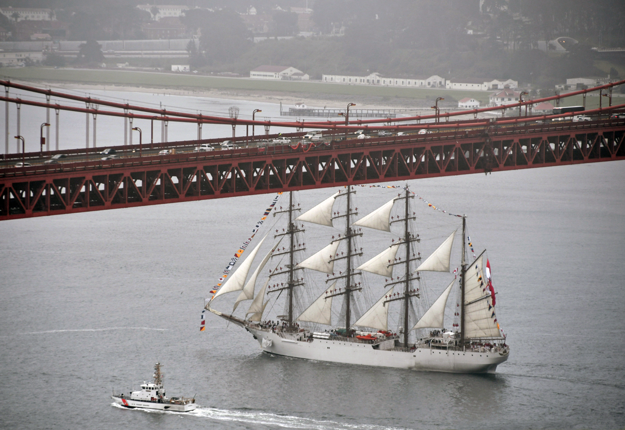 Peruvian Tall Ship Sails in the Gate - Latitude38