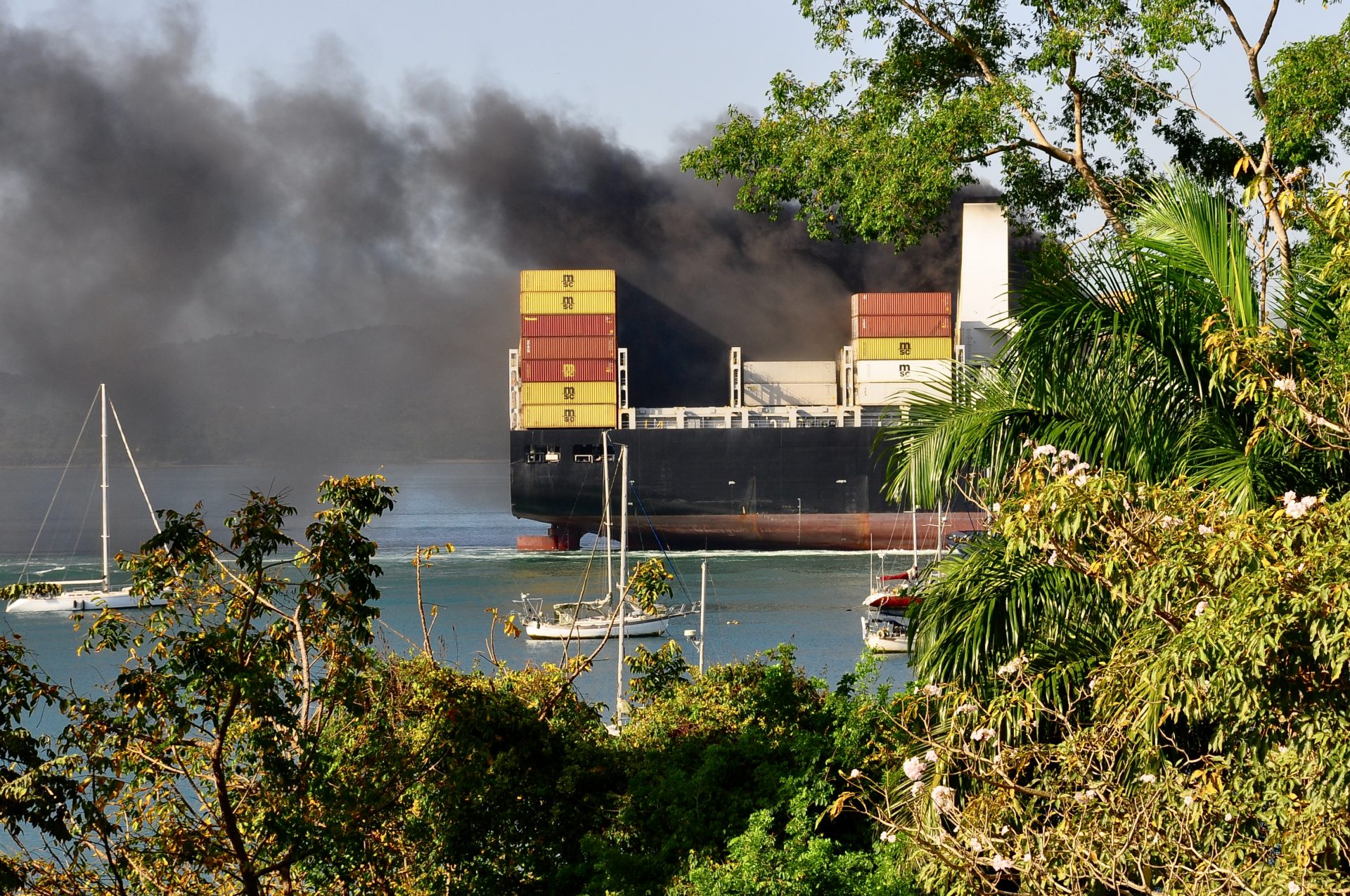 West Coast Sailor Captures Container Ship Fire Drama