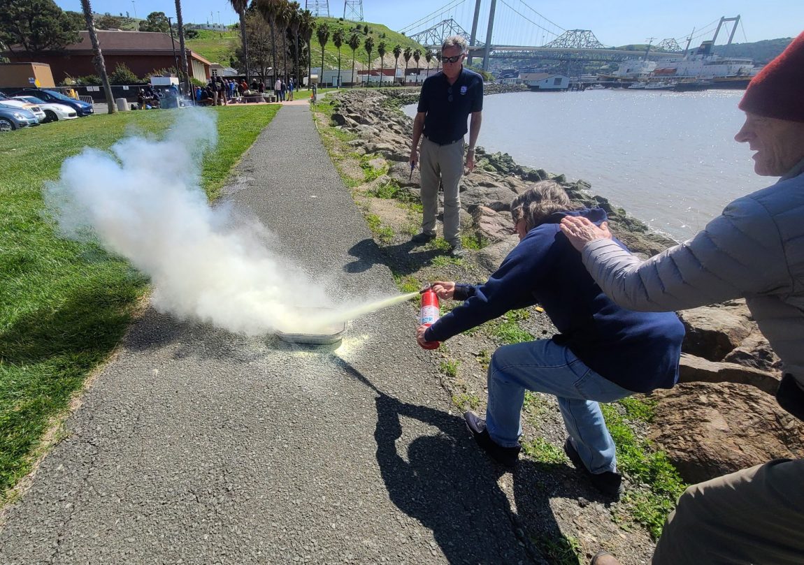 Sailors Practice at Safety At Sea Skills at Cal Maritime