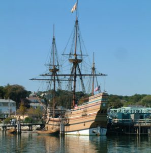 George Bush and the Line Behind the 'Mayflower'