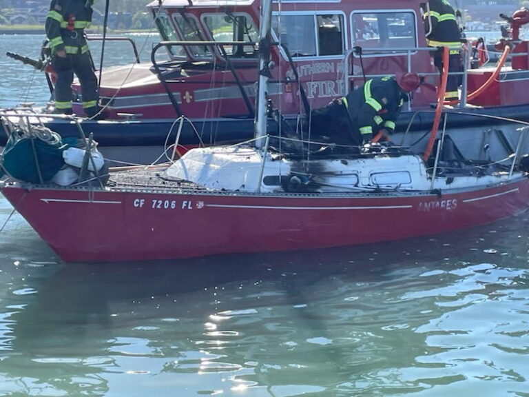 Crash and Fire in Sausalito and Richardson Bay