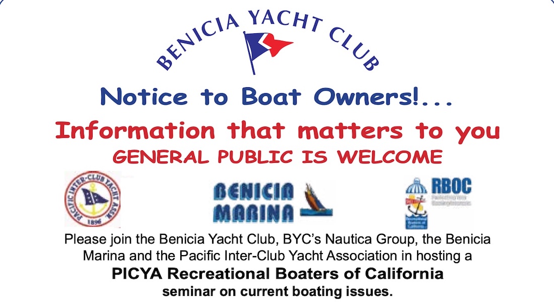 Benicia YC, PICYA & RBOC — Current Boating Issues